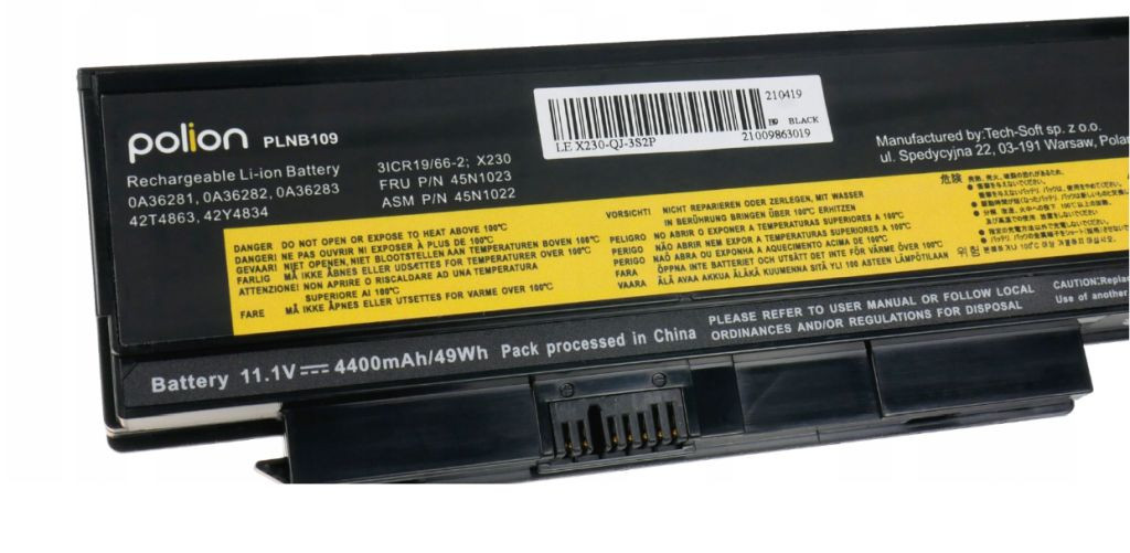 Bateria zamiennik Polion plnb109 do ThinkPad x220 - napięcie 8.2V ...