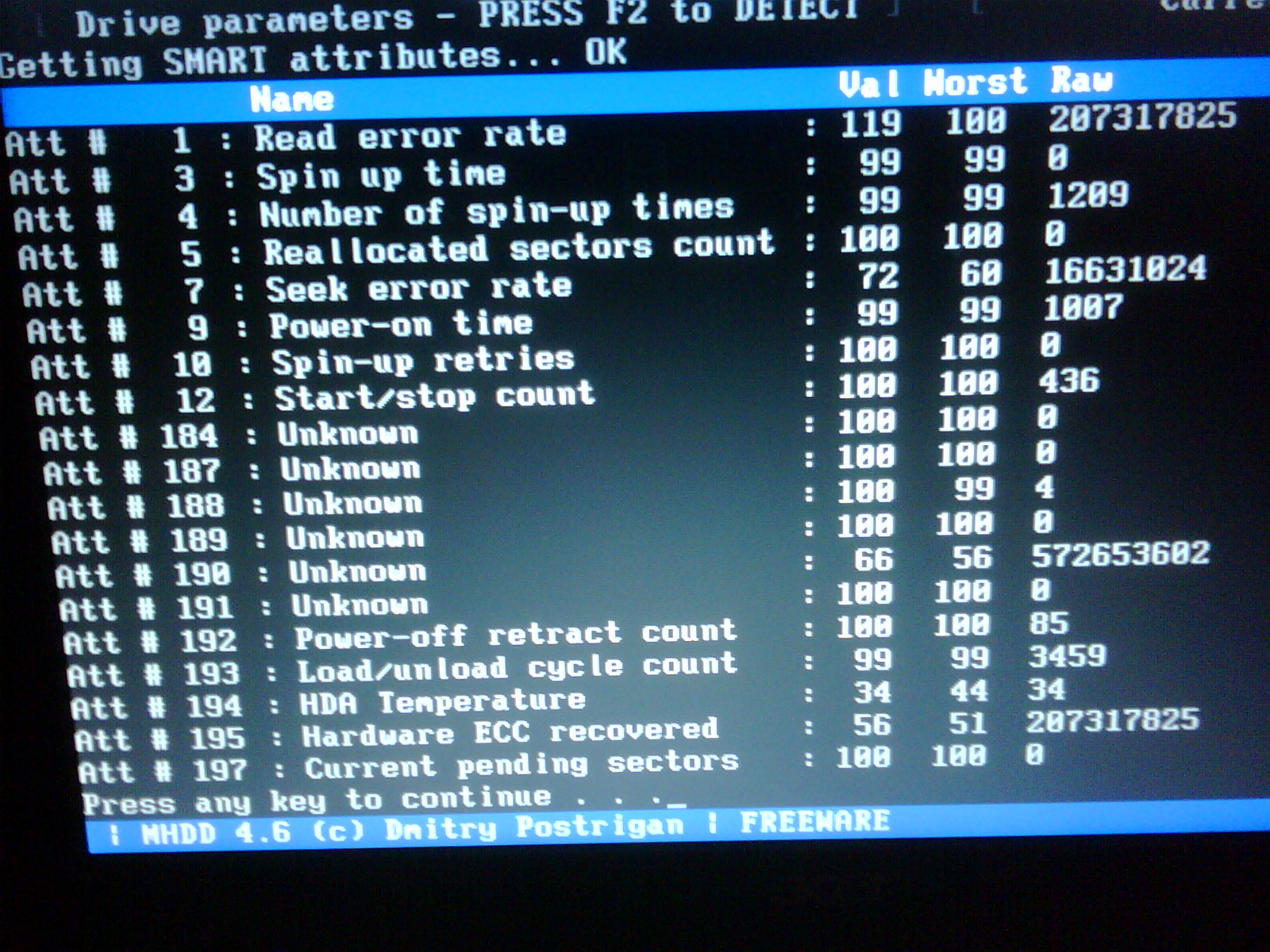 SMART analiza dysku Acer Aspire One 722 - wysokie wyniki w MHDD, co ...