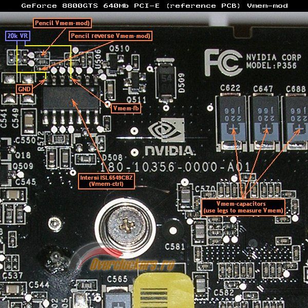 Twintech 9500GT - Jak naprawić urwane elementy SMD C87 i C554?