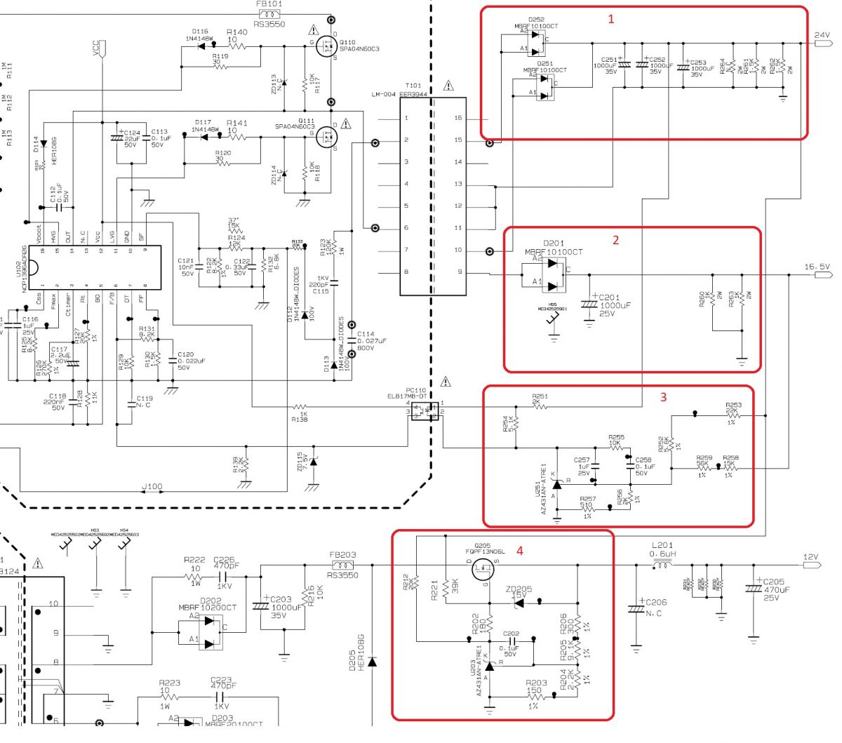 TV LG 32LG2000 Uszkodzony zasilacz i montaż nowego tunera Dtvb-t2.
