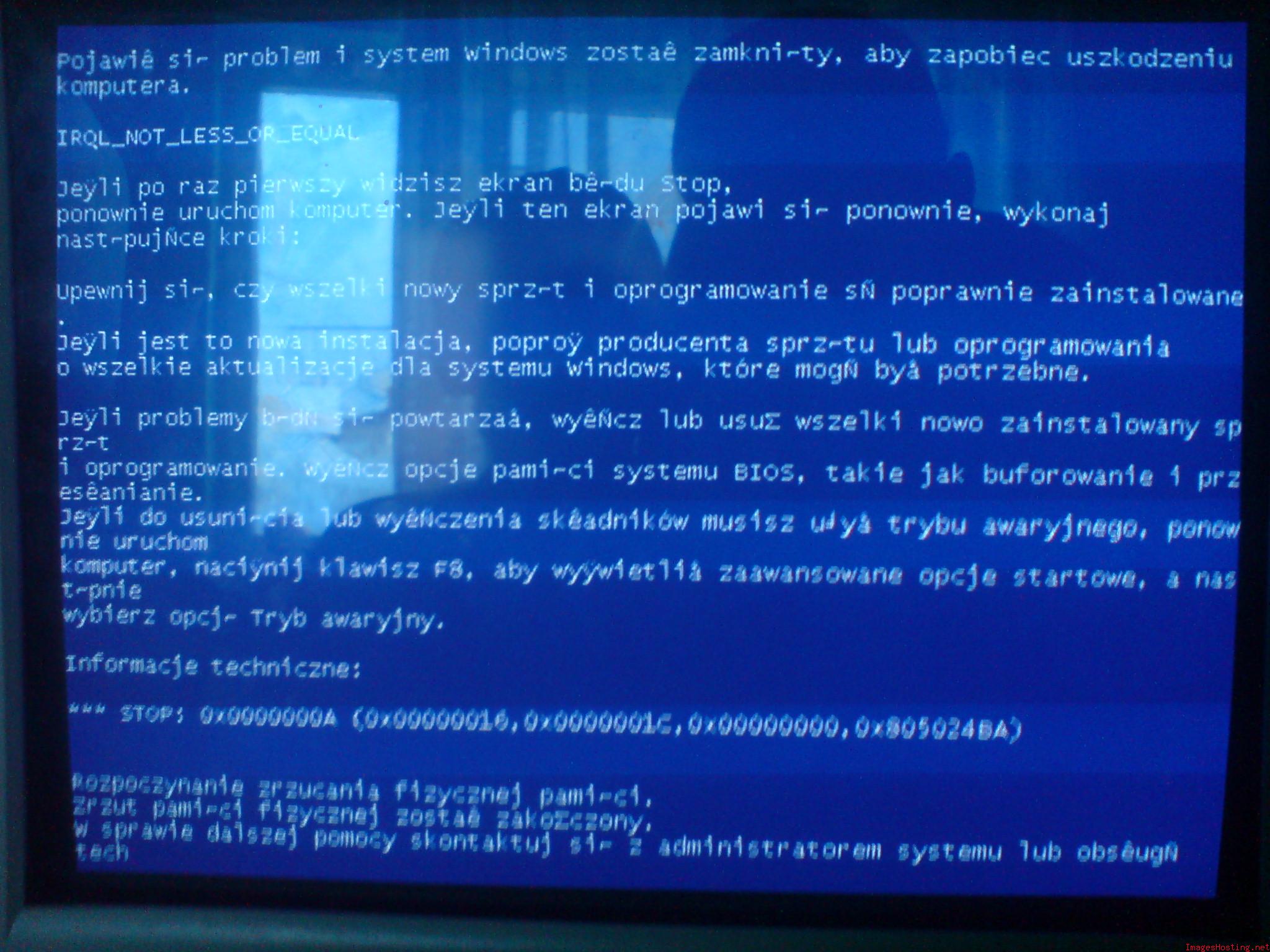 Problem z blue screenem w grze Counter Strike i innych grach