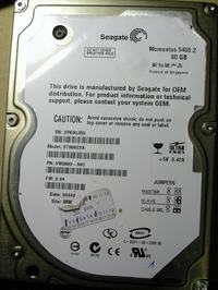 Seagate Momentus 5400.2 ST98823A - uszkodzony ROM na PCB