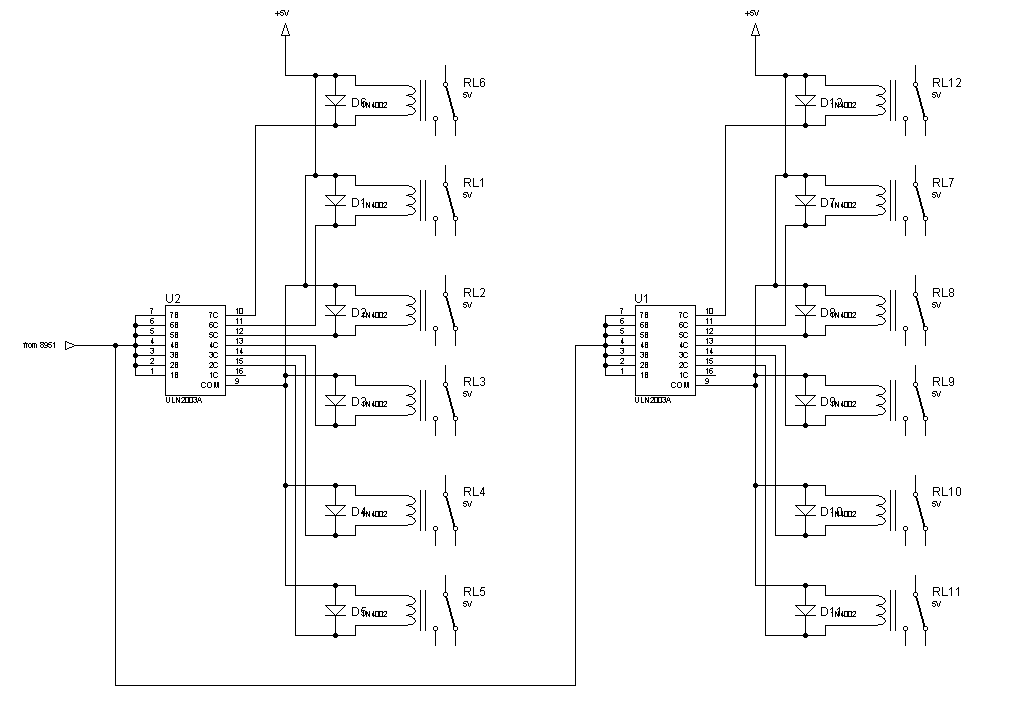 drive to relay12 pieces by 1 input from 8951 using uln2003 | Forum for ...