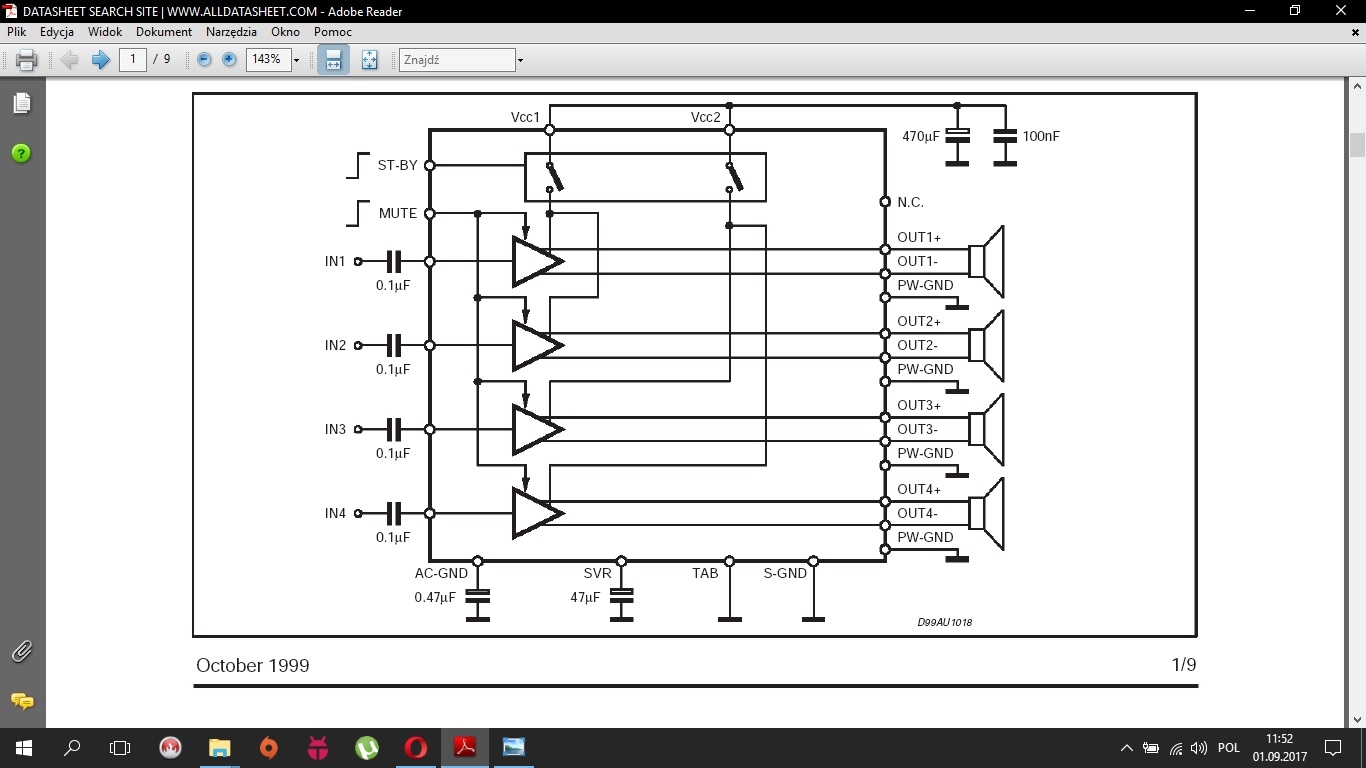 gx-201lh tda7384a wyjście RCA - wyjscie rca przed tda7384