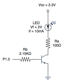 Podłączenie tranzystora N-MOSFET IRF520NPBF do MSP430 G2553 - VBE i schemat
