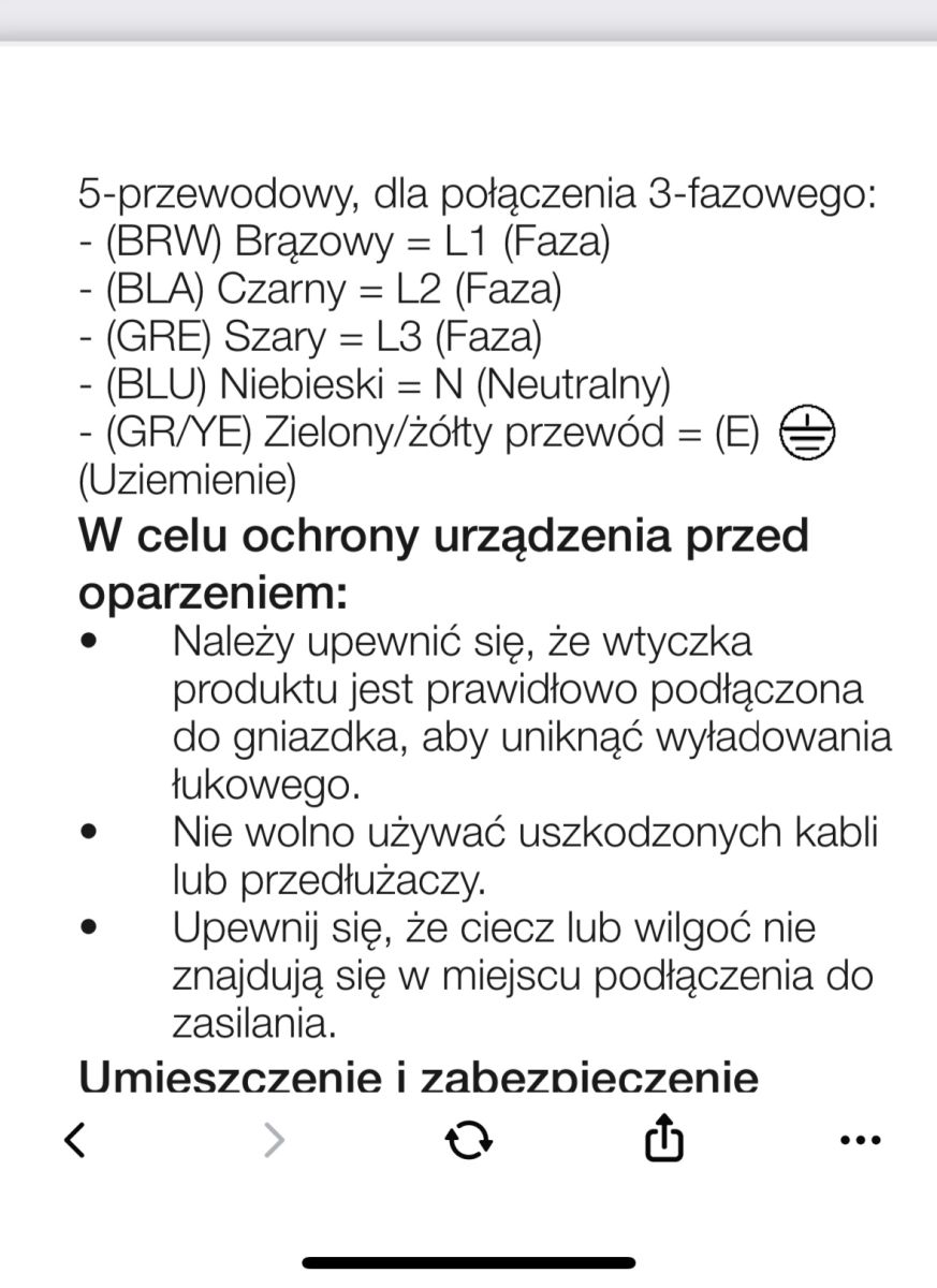 Beko BBSE17300B - po podłączeniu na 3 fazy grzeje tylko lewa strona