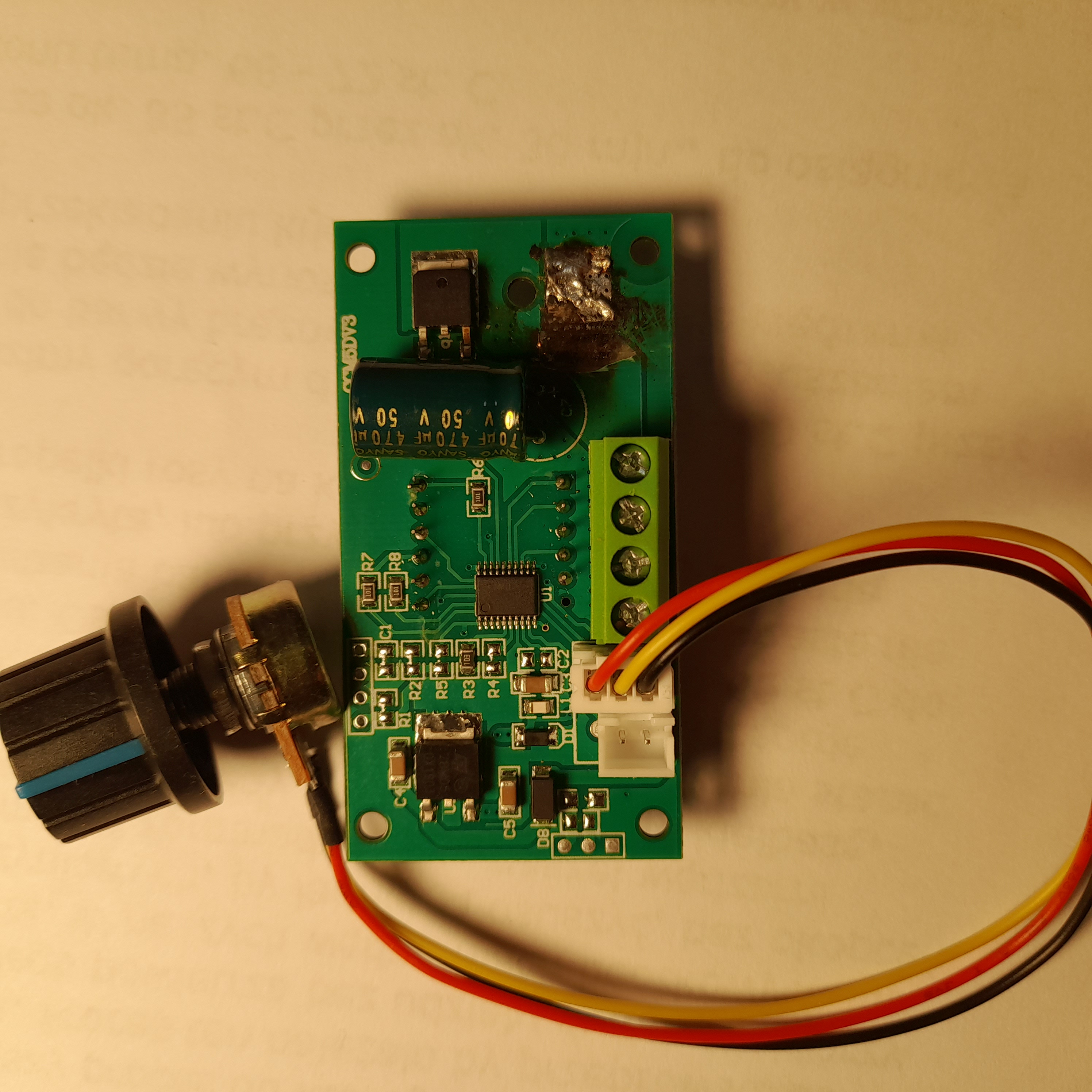 Szukam schematu regulatora obrotów PWM 6-30V DC - 8A - CCM5D, spalony ...
