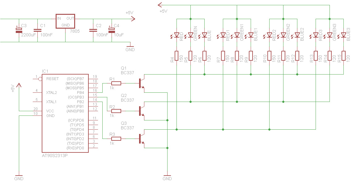 [Attiny2313][C++] - Błąd działania układu PWM diod RGB