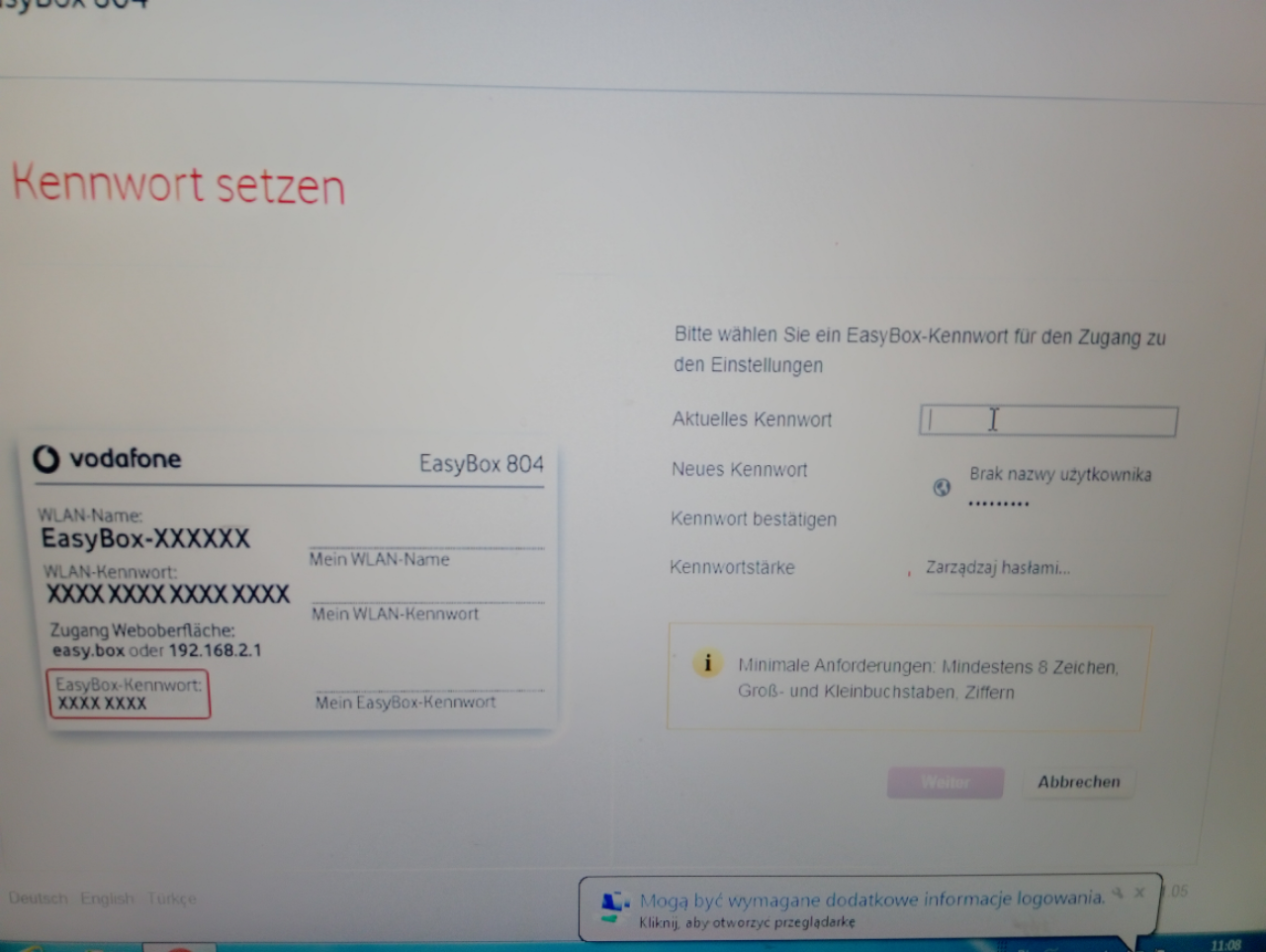 Router EasyBox 602 Vodafone nie działa prawidłowo.
