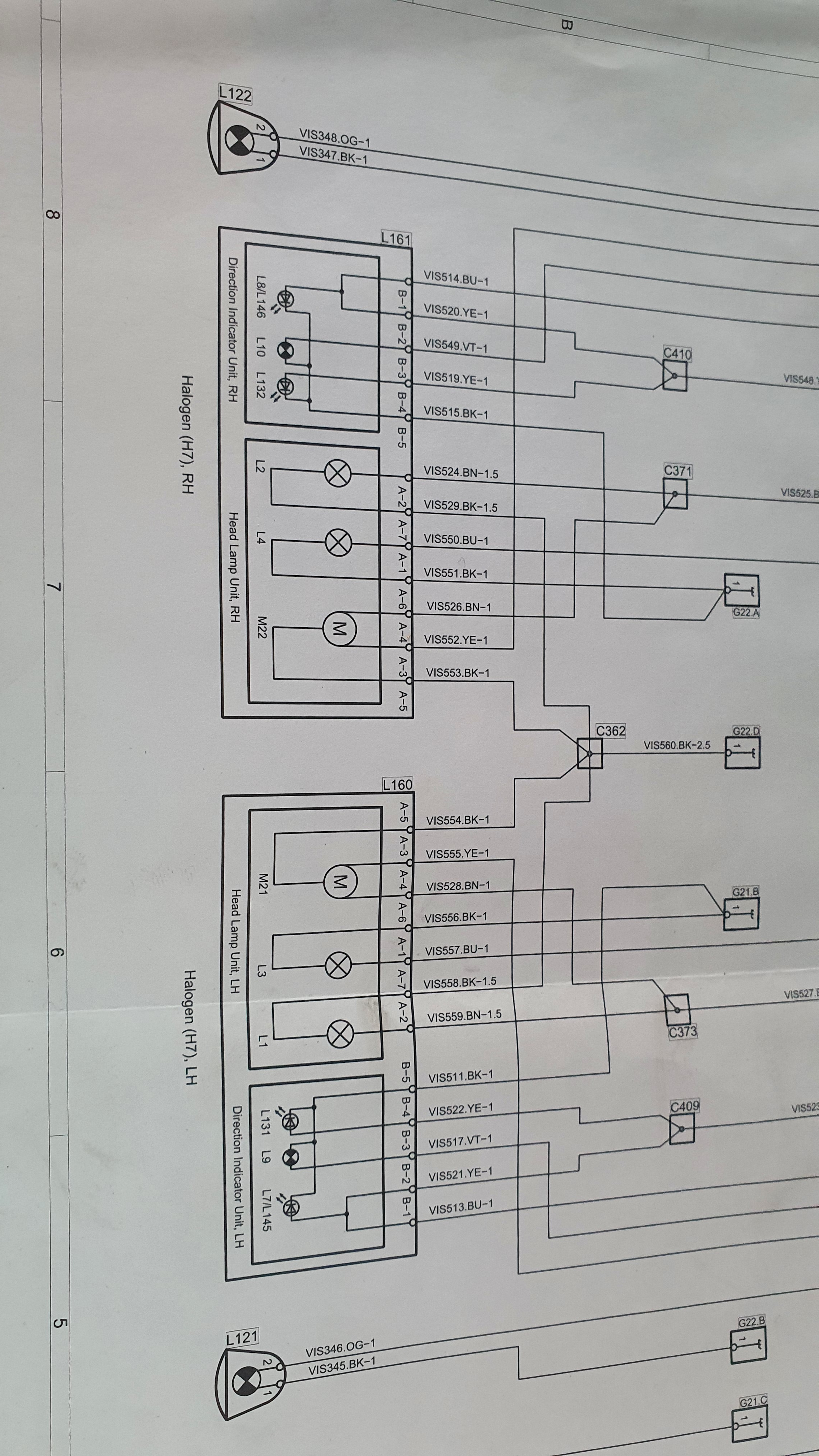 Scania xenon kierunkowskaz led - Schemat podpięcia