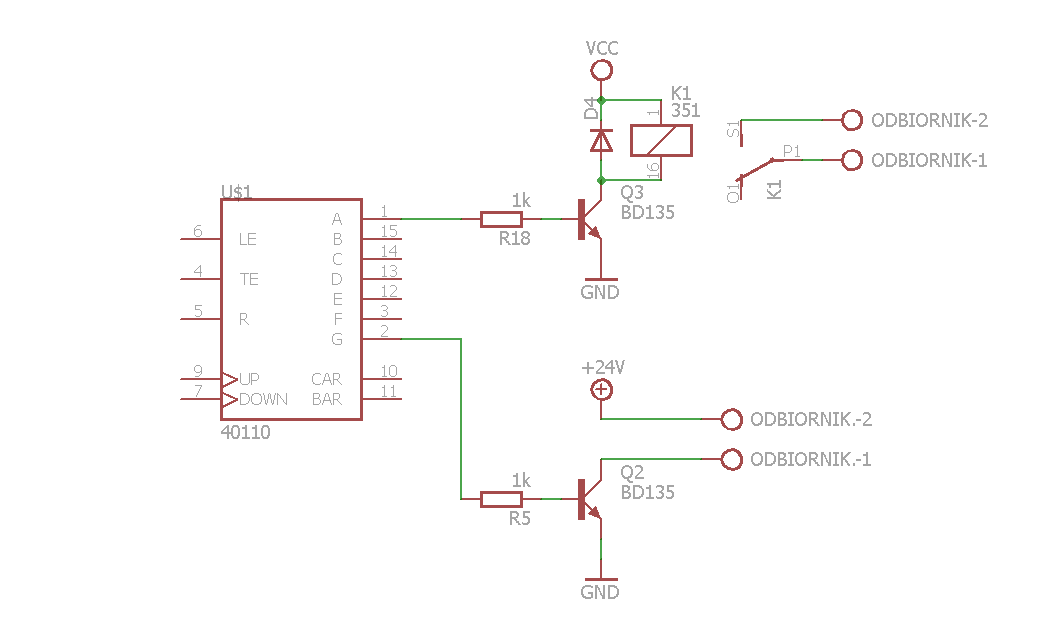 Jak wysterować odbiornik 24V za pomocą CD40110? Przekaźniki czy ...