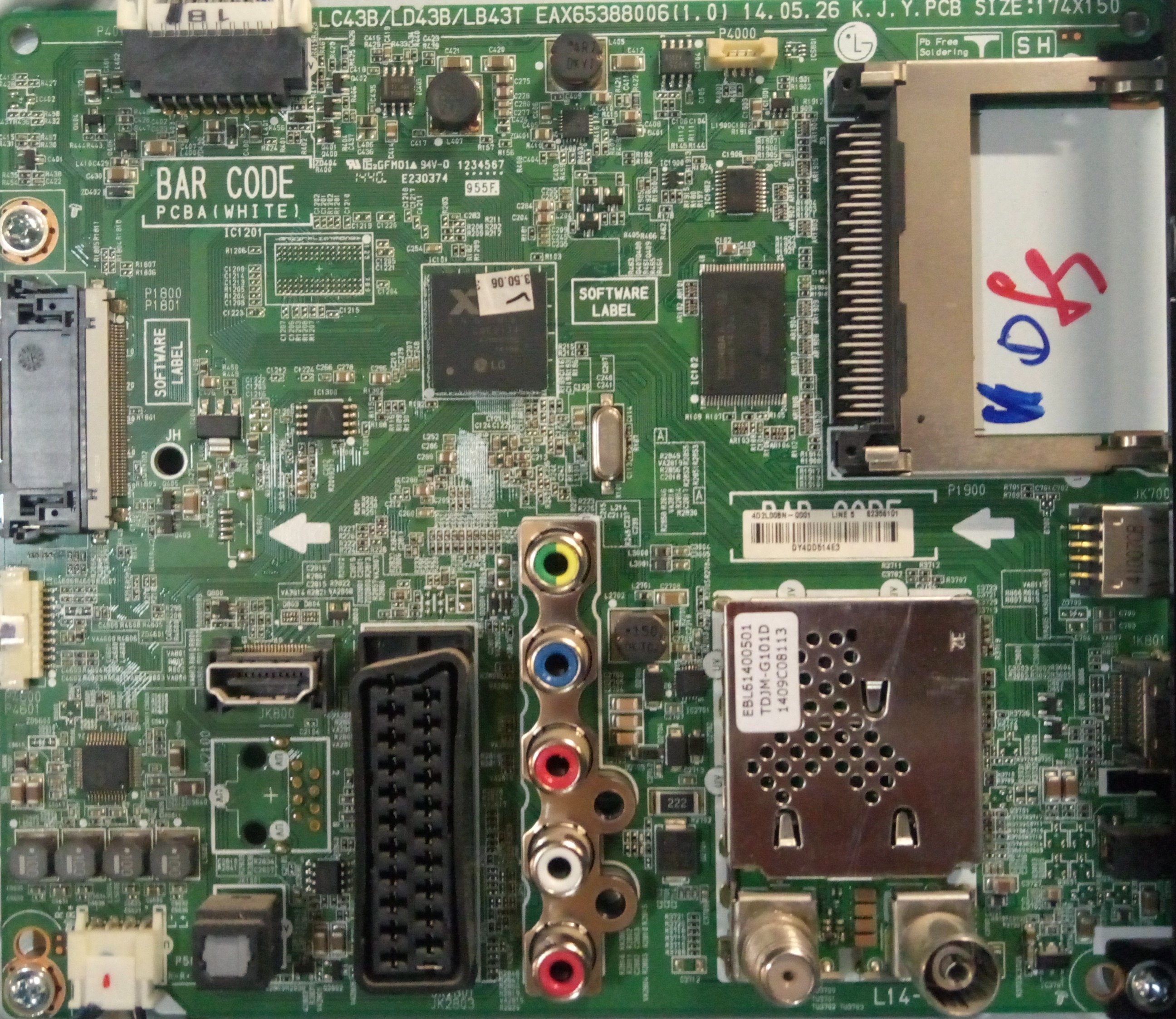 LG 32LB561V z chassis LC43B - specyfikacje i zdjęcie głównej płyty