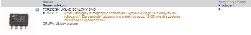 [Rozwiązano] Układ scalony TOP232GN czy można zastąci układem TOP234GN?