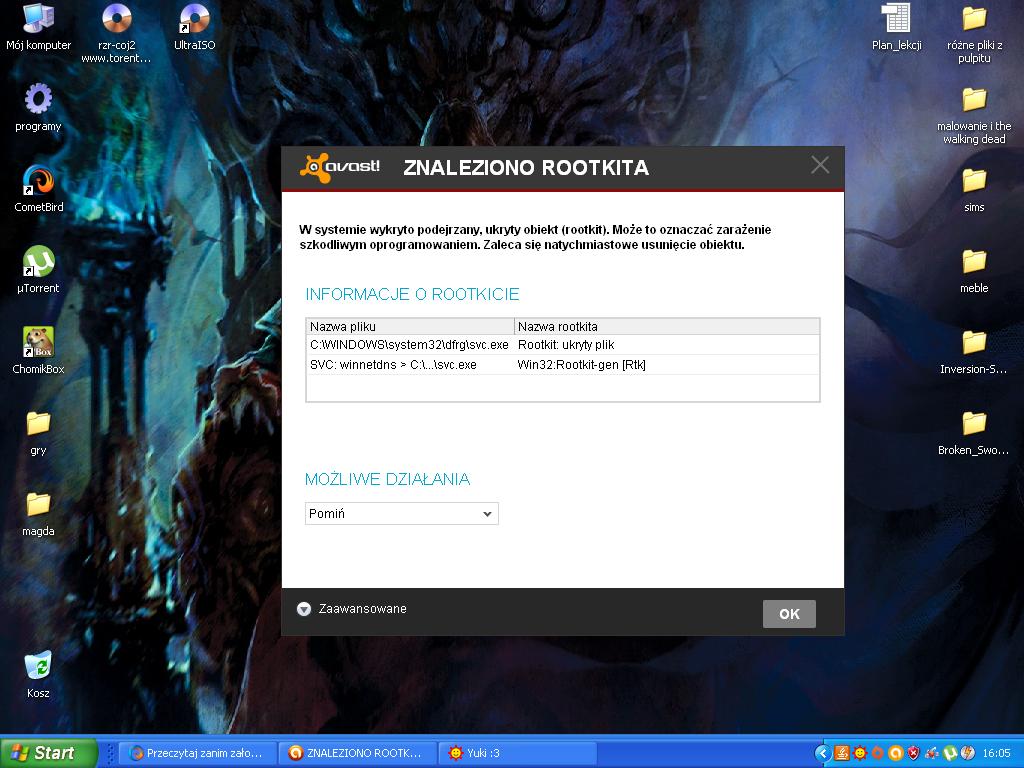 Avast na Windows XP wykrywa rootkit jak usun i naprawi system
