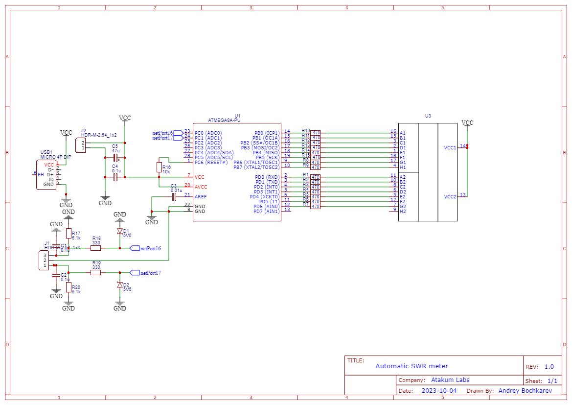 Konstrukcje prostych mierników SWR z Arduino, Atmega8 i i ...