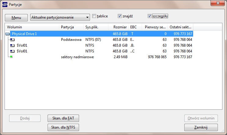 OS nie rozpoznaje dysku z danymi i chce go formatowac..