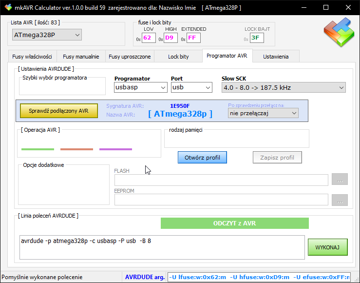 ATmega328p XMINI - Błąd CreateProcess w Atmel Studio 6.2 - 2