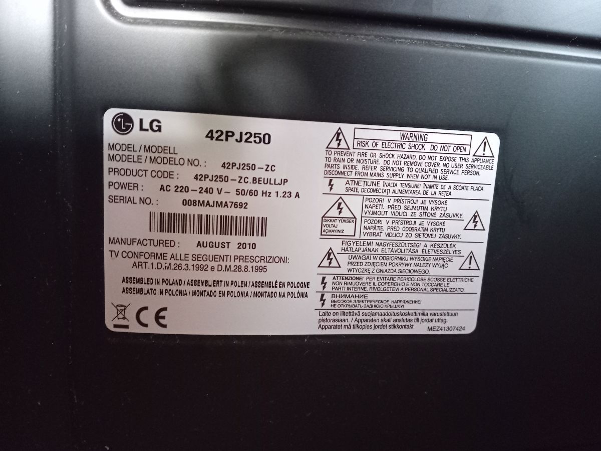 LG 42PJ250 - Czarny obraz na części ekranu, czy warto naprawiać matrycę?