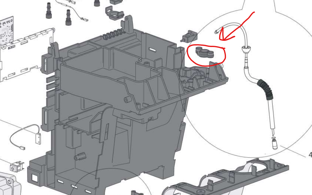 De'Longhi La Specialista EC9155 Mocowanie rurki spieniacza mleka do ...
