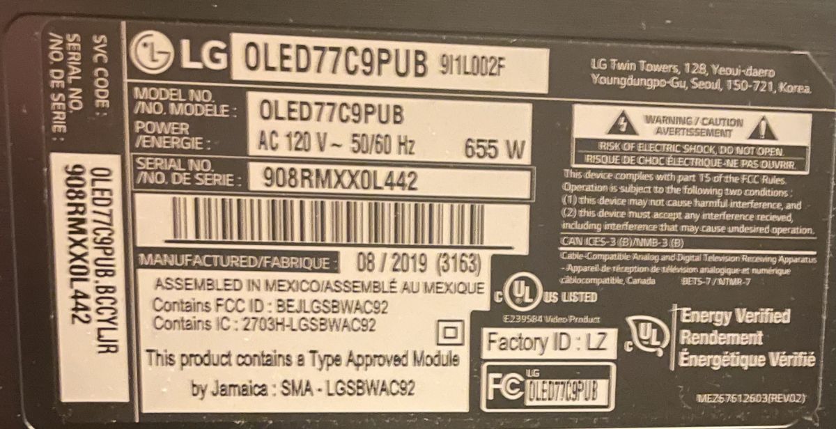 Szukam pliku LG_SVC_DTV dla OLED77C9PUB z północnoamerykańskiego serwisu LG