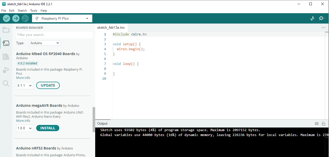 Zmiana definicji I2C dla RP Pi Pico, Wire.begin(1) czy Wire1.begin()?