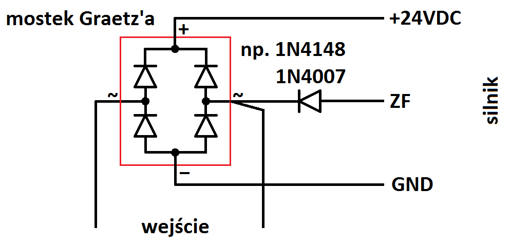Jak sterować kierunkiem obrotów silnika 24 V= bez zmiany polaryzacji?