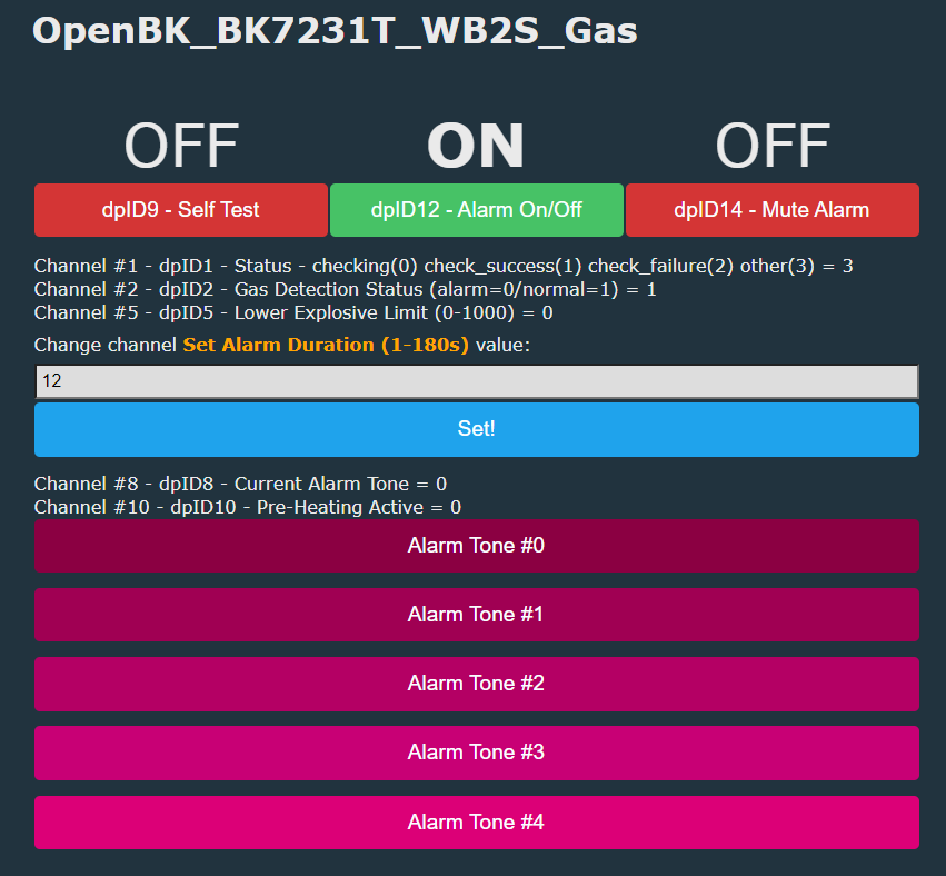 Tuya Combustible Gas Alarm DY-RQ400A WB2S Setup, Features, and Data ...