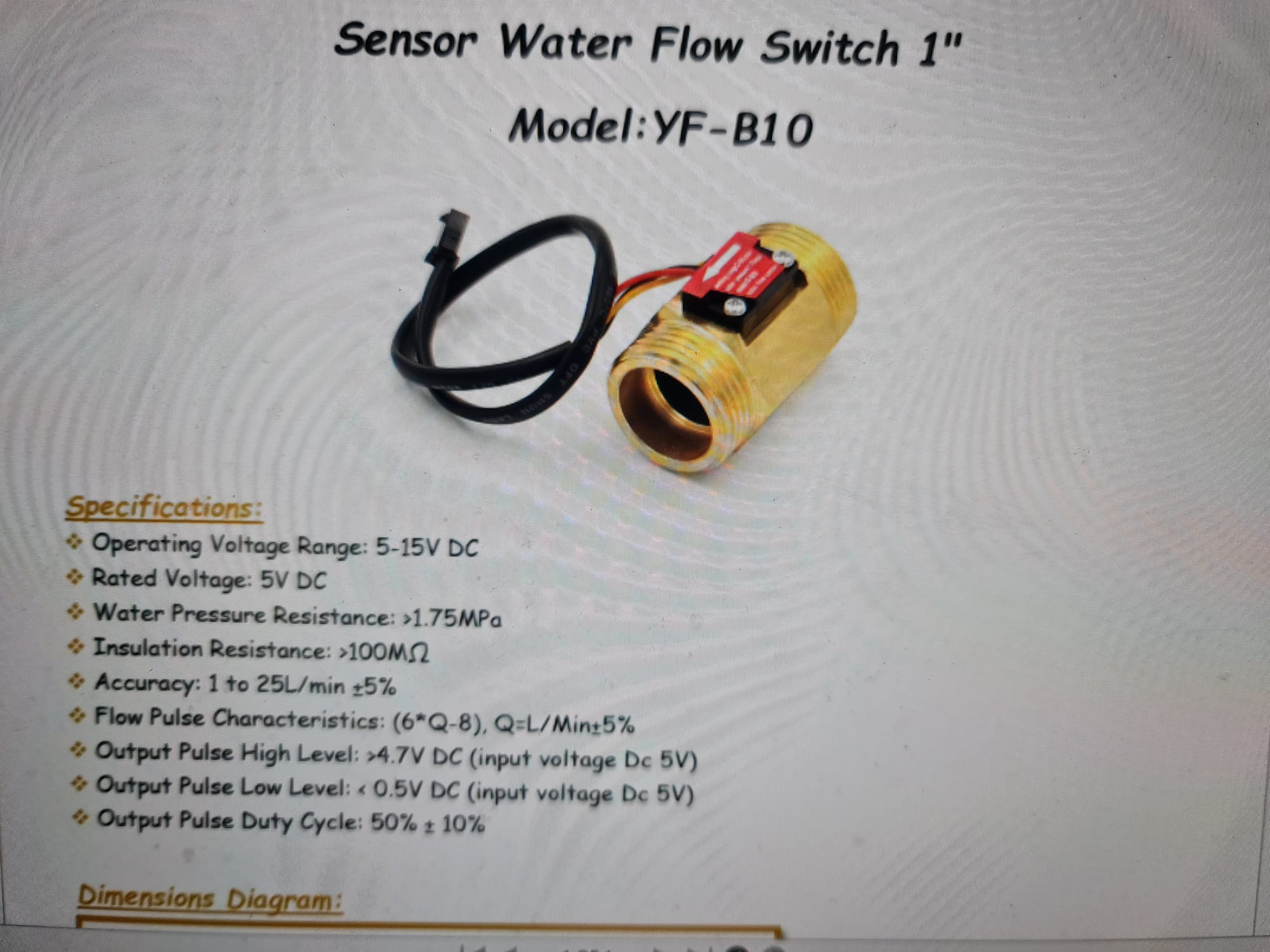 YF-B10 water flow sensor - simple rectangular waveform detector