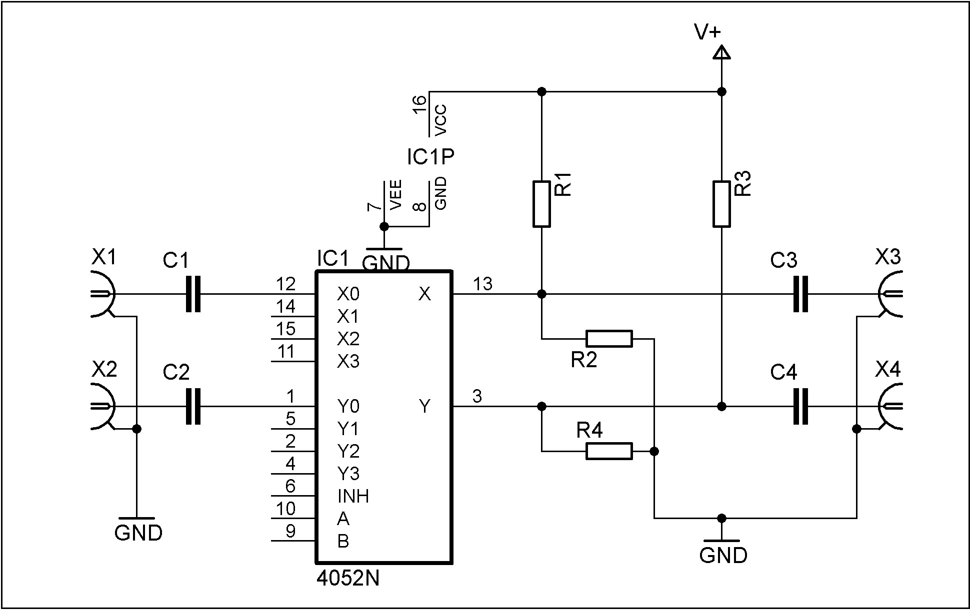 Zasilanie i wzmacniacz dla przełącznika audio na CD4052 - jak podłączyć?
