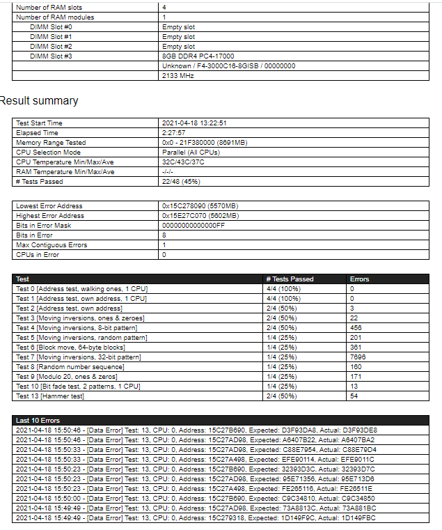[Rozwiązano] Memtest86 - Log do sprawdzenia - elektroda.pl