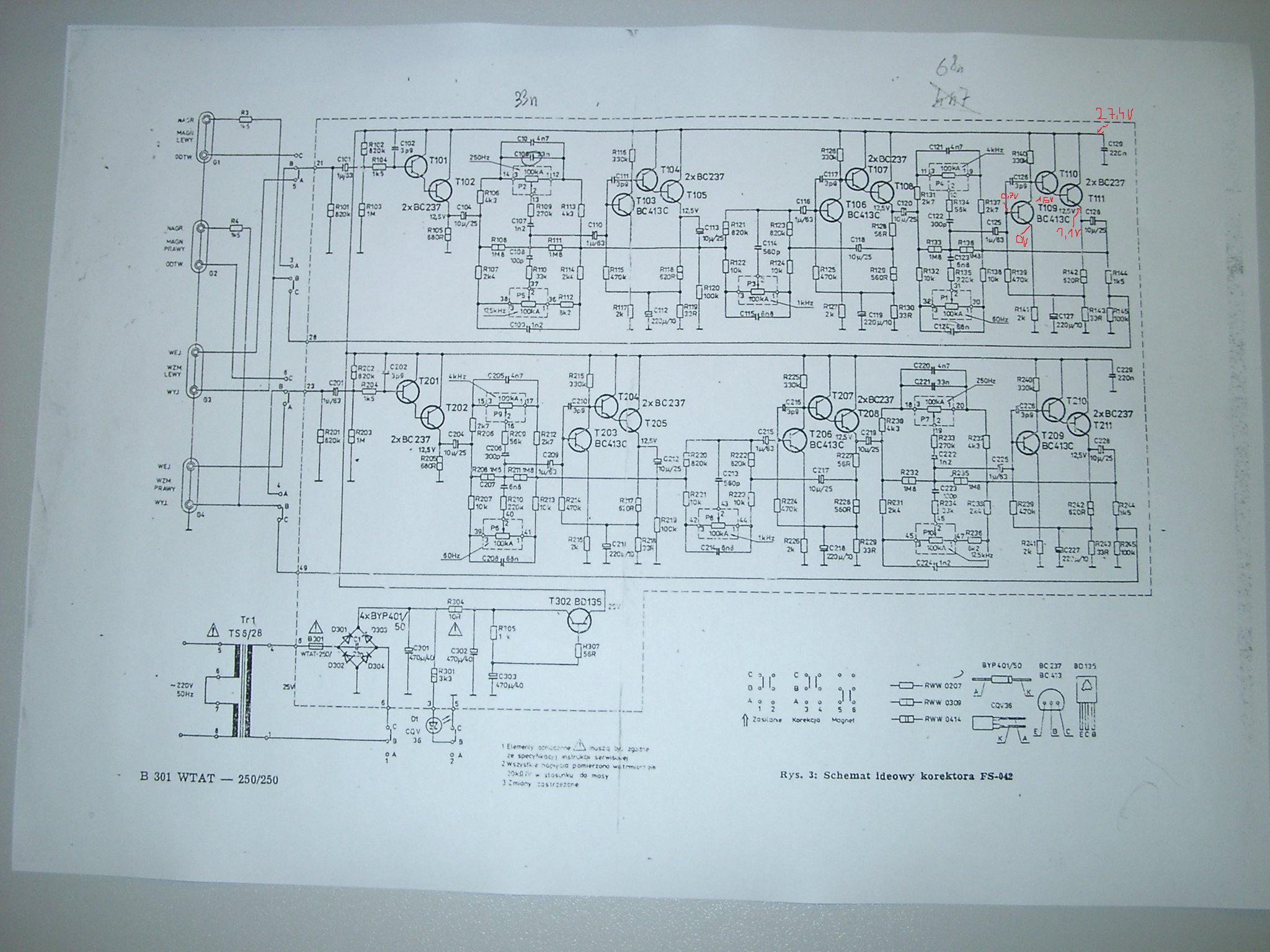 Diora fs 042 - Nie działa jeden kanał w korektorze fs 042