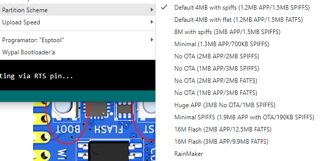 Płytka LUATOS ESP32C3 i Arduino - problem z zaprogramowaniem