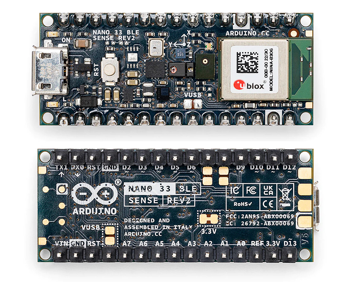 Arduino Nano 33 Ble Sense Rev2 Przechodzi Się Na Imu Bmi270 I Bmm150