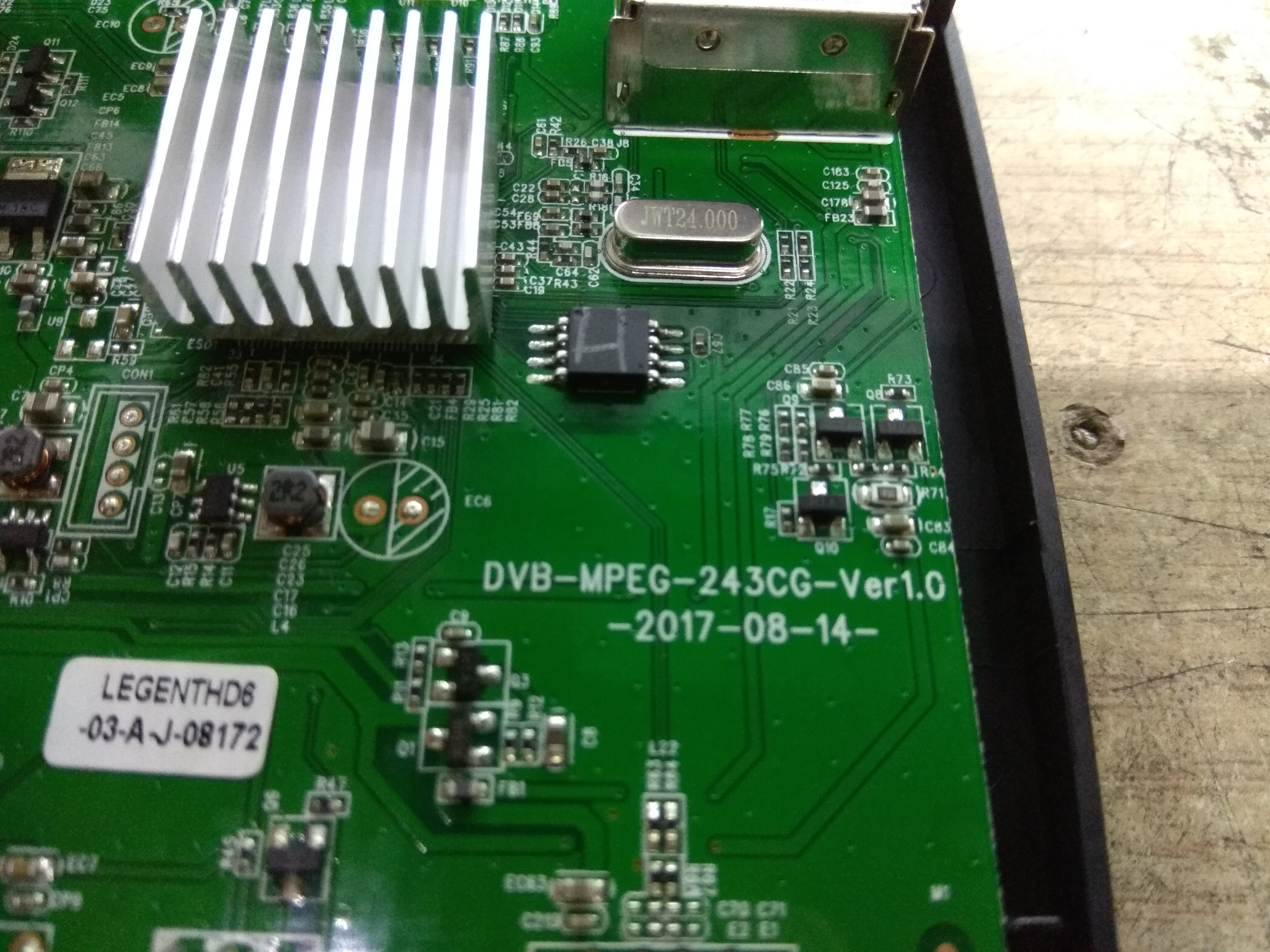LEGEND DVB T2 RECEIVER HD6 , Main Board: 243CG-VER1.0