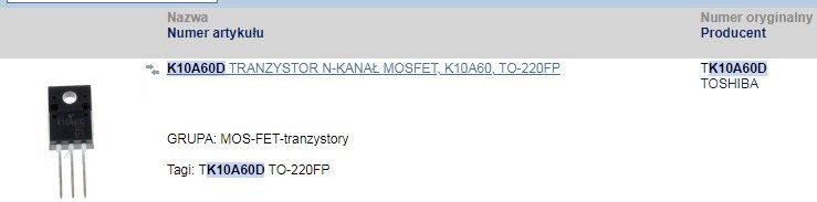 Zasilacz DPS 135jp - odpowiedniki tranzystora i diody w zasilaczu