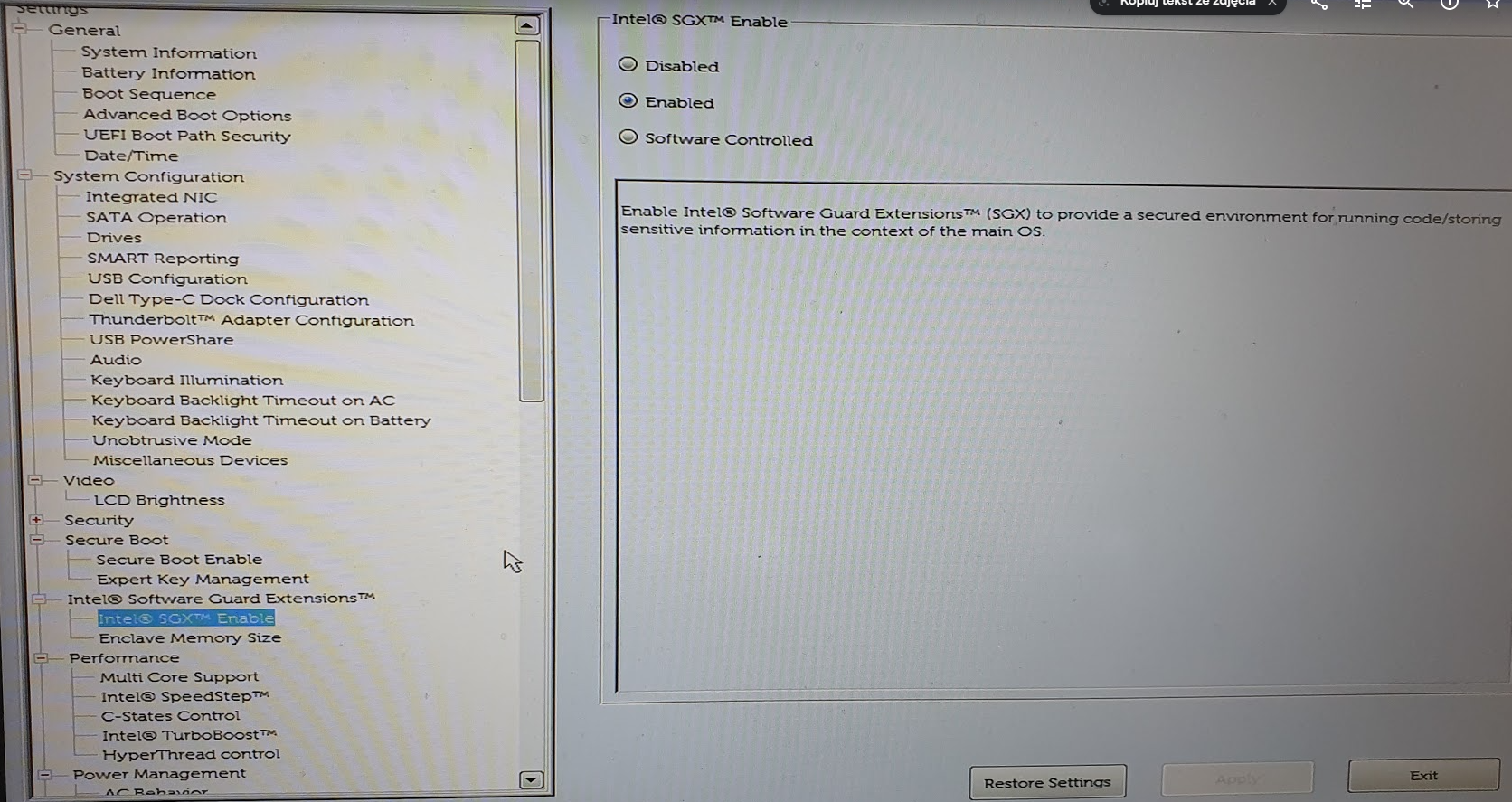 Dell Latitude 5480 - TPM device is not detected po aktualizacji BIOS