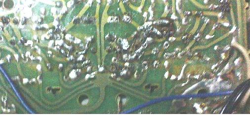 Unitra Tosca AWS-303 - schemat PCB końcówki mocy, ścieżki tranzystorów ...