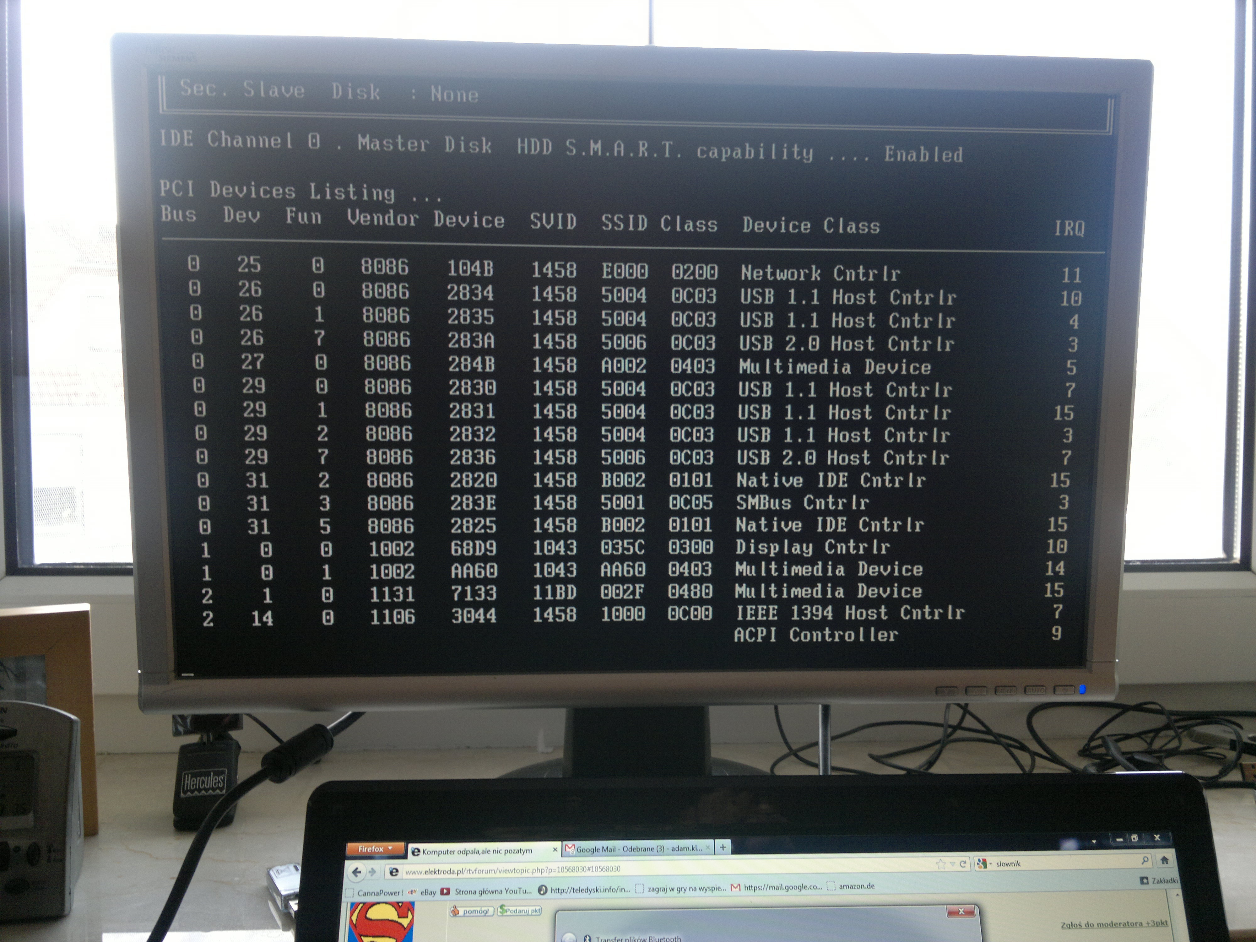 Komputer uruchamia się, ale brak reakcji klawiatury i myszy, USB działa ...