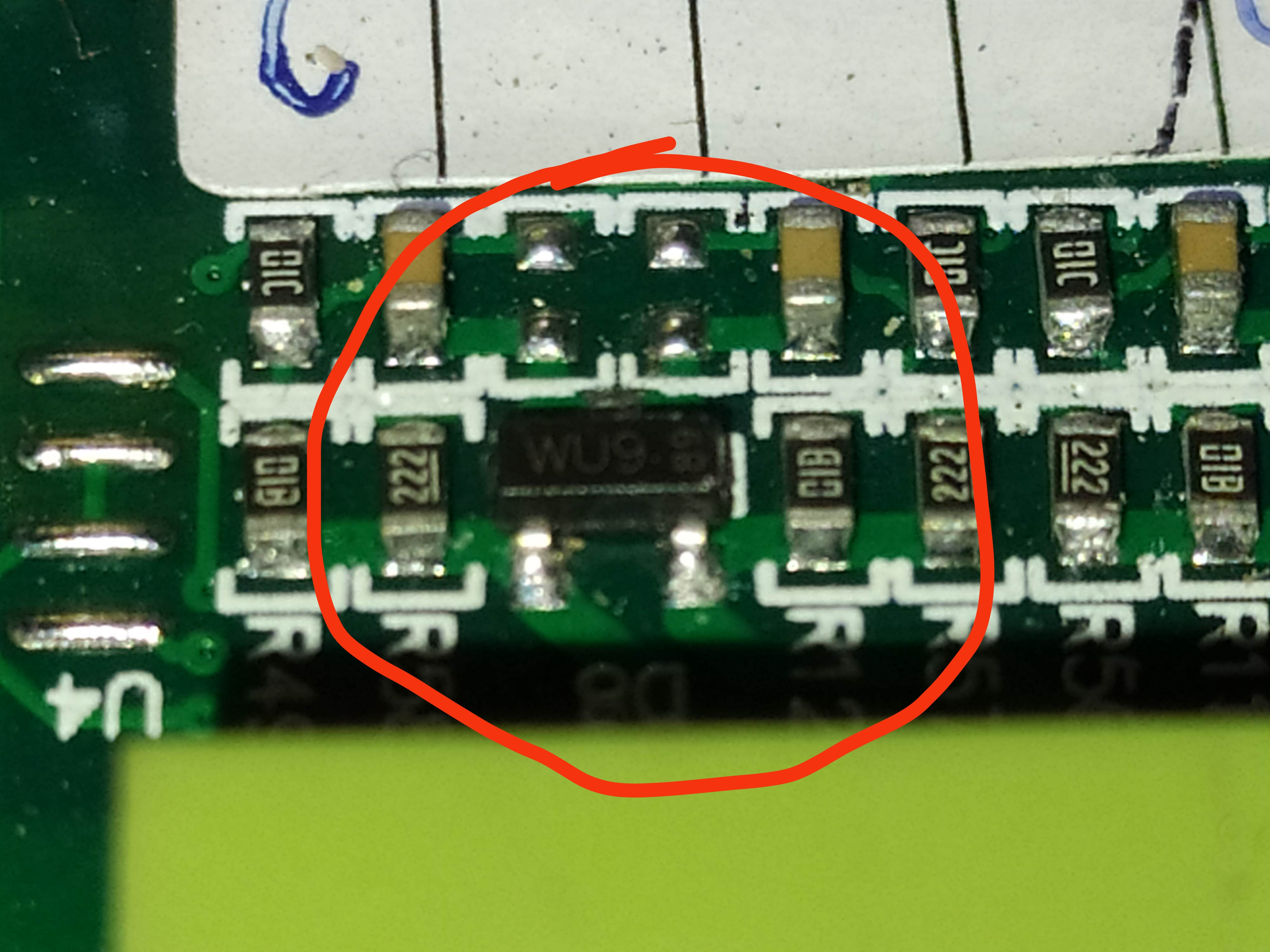 Identyfikacja elementu SMD WU9 - czy to dioda Zenera? Możliwe zamienniki?