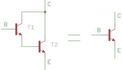 Niskie natężenie na emiterze tranzystora Darlingtona MPSA29 w porównaniu do BC546