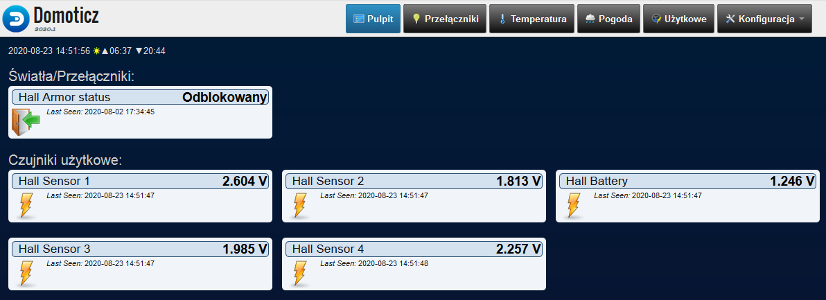 How do I group the signals from mySensors on one graph in Domoticz?