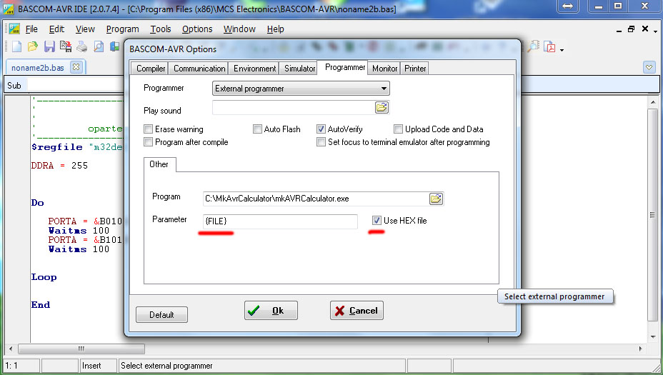 AVR fuse Calculator i programator graficzny z avrdude - 20