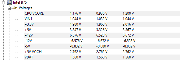 Znaczenie napięć na płycie głównej: CPU VCORE, VIN1, +3.3V w HWMonitor