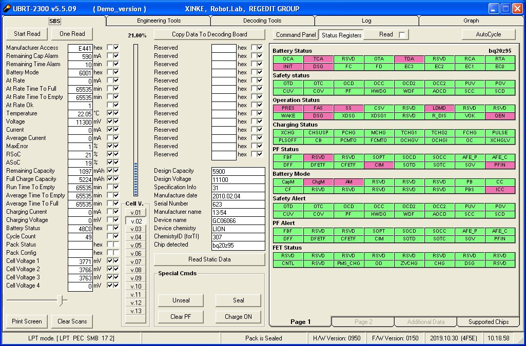 Jak zresetować baterię DELL na BQ30423? Odczyt przy użyciu EV2300.