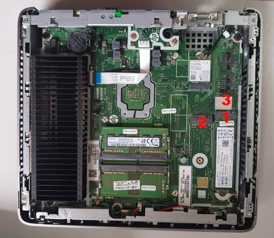 HP T630 - Dyski SSD w złączach M2: Montaż dysku 2280 w złączu 2 i ...