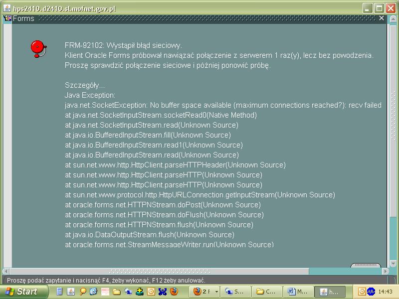 Błąd sieciowy JAVA FRM-92102 po czyszczeniu rejestru CCleanerem