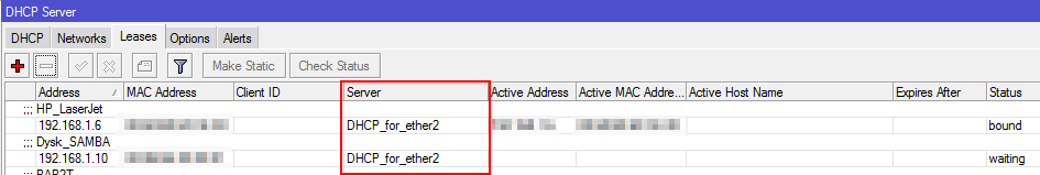 Routerboard RB433 - Przypisywanie IP po MAC - różne na różnych interfejsach