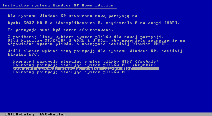 Instalacja Microsoft Windows XP Home i Professional Edition.