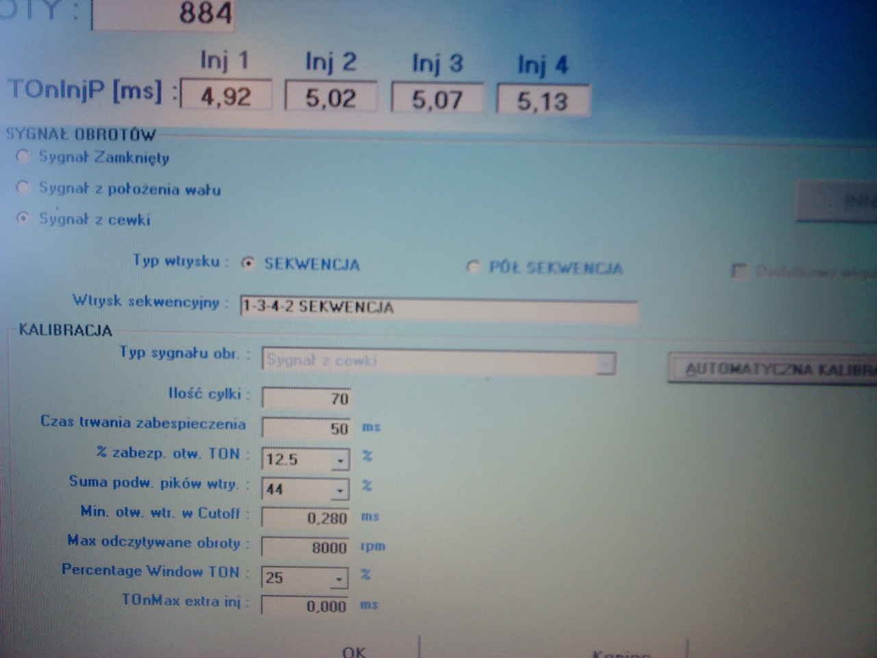 Sequent 24 MY07 - jakie ciśnienie MAP do przełączenia z gazu na benzynę?