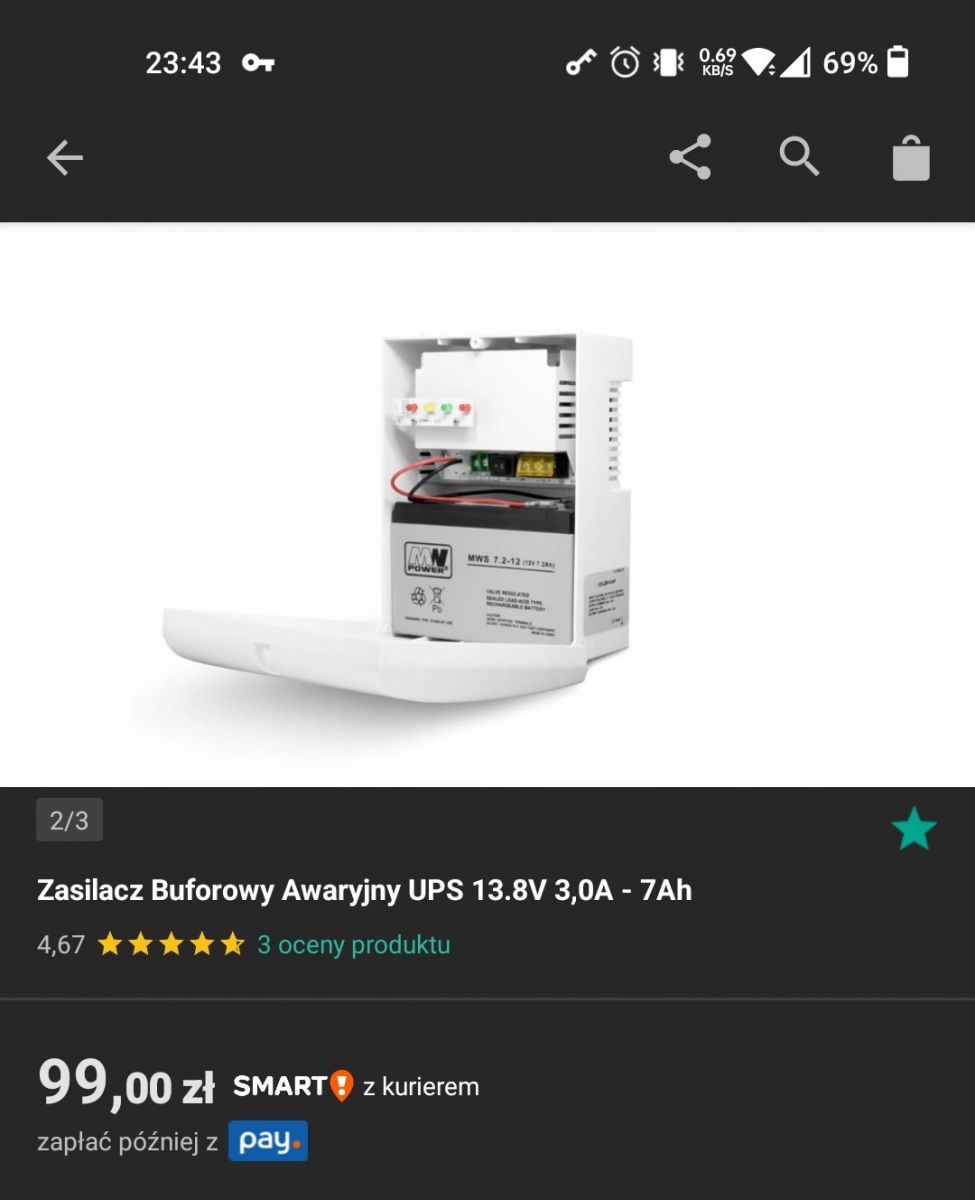 UPS do podtrzymania routera i modemu 12V 2A - czas pracy i efektywność